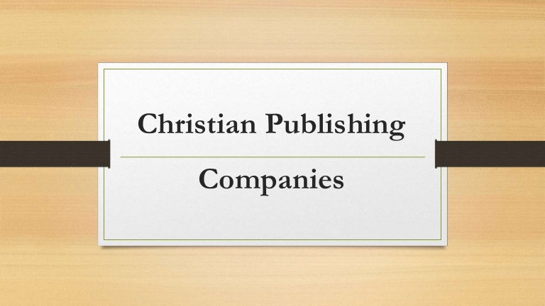 10 Christian Publishers For Beginners – Rhemalogy